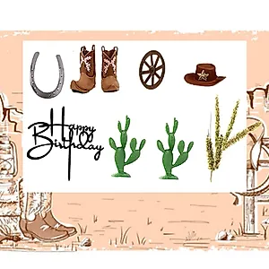 Cowboy Cake Decorations Cowboy Hat and Boot Cake Toppers Western Cowboy Birthday Baby Shower
