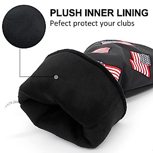 Barudan Golf Driver Head Cover 460cc, Black Patriotism USA Golf Driver Headcover for Men Golfer, Synthetic Leather Golf Club Protective Case