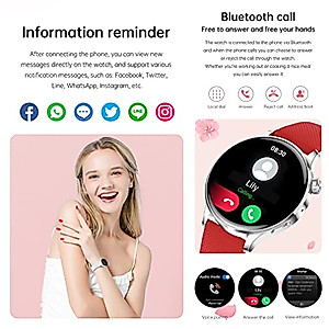 HANDA Smart Watch for Women, Fitness Tracker Smartwatch with Heart Rate Blood Pressure Sleep Monitor Bluetooth Call Pedometer IP67 Waterproof Activity Tracker for Android iOS (Gold Steel)