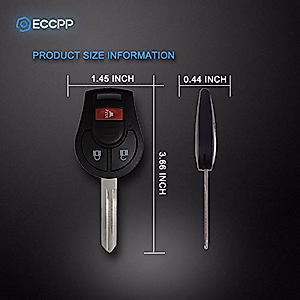 ECCPP Replacement fit for Uncut 315MHz Keyless Entry Remote Key Fob for Infiniti/Series CWTWB1U751A CWTWB1U816A (Pack of 2)