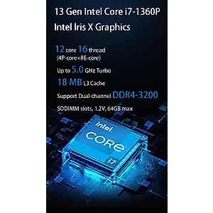 Intel NUC 13 Vivid Canyon Mini PC NUC13VYKi7 Desktop Computer/HTPC 13th Gen. Intel Core i7-1360P,12 Cores(4P+8E), 16 Threads,Wi-Fi 6E, Bluetooth 5.3,Windows 11 Pro(32GB DDR4 RAM,1TB PCIe SSD)