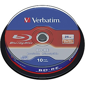 Verbatim BD-RE 25GB 2X with Branded Surface - 10pk Spindle,White