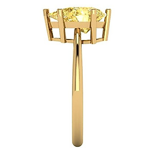 Clara Pucci 2.50 ct Pear Cut Solitaire Yellow Simulated Diamond Engagement Bridal Promise Anniversary Ring 18K Yellow Gold Size 3.5