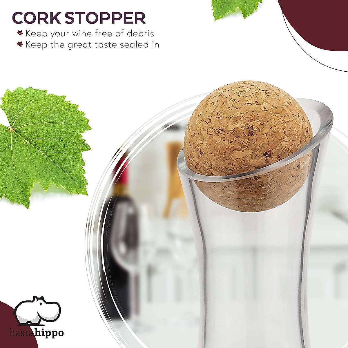 Red Wine Decanter Set 750 mL Large Glass Vase Wine Gifts, Beside Carafe A Wine Bar Cart Accessories & Wine Accessories, Wine Holder Glass Carafe Copas De Vino De Cristal Elegante Wine Dispenser Pourer