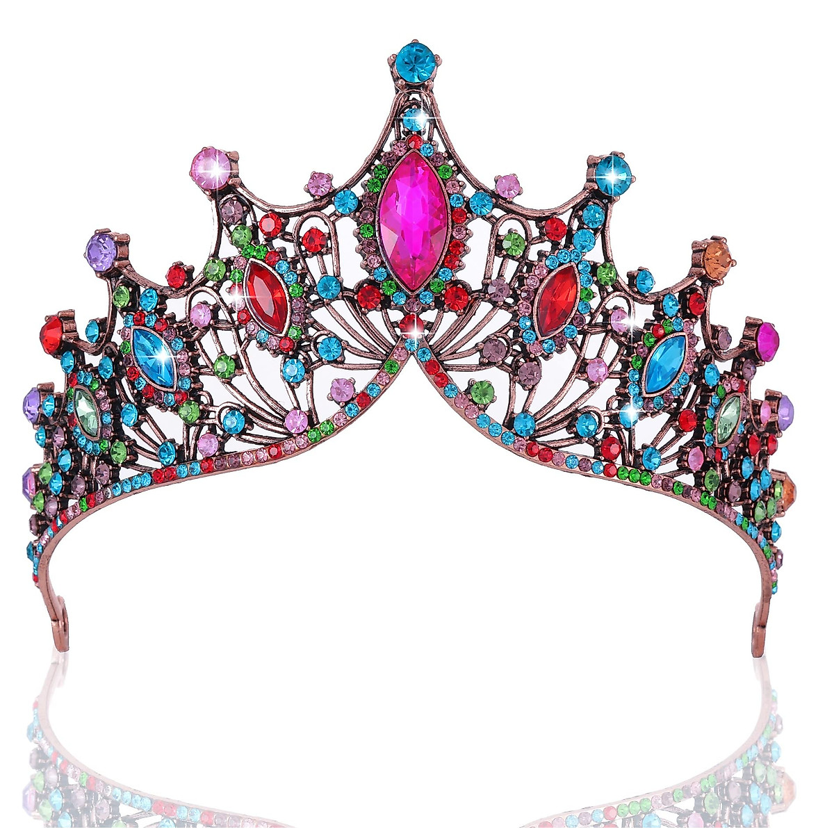 Kamirola Baroque Queen Crown,Rhinestone Wedding Bridal Crown and Tiaras Crystal Headband For Birthday Prom Pageant Party halloween… TR09 (Purple 13)