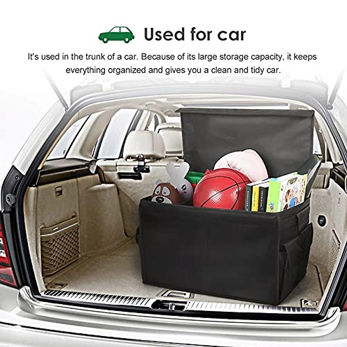 KOWMsnh Closet Mounted Storage Multi-Function Folding Storage Box with Non-Slip Bottom Storage Basket Sundries Bin Car Trunk Storages Organizer for Car Backup