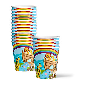 Noah's Ark Birthday Party Supplies Set Plates Napkins Cups Tableware Kit for 16
