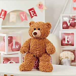 Tezituor Small Teddy Bear Stuffed Animals 18inch, Cute Little Teddy Bear Plush Toys for Kid Girl Boy (Brown)