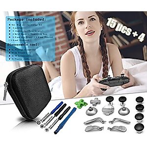 AQIDAP Elite Kit for Xbox One Elite Controller Accessory (6 Different Metal Analog Sticks - 4 Paddles - 2 D-Pads - and 2 Magnetic Base Xbox One Elite Controller Replacement Parts)