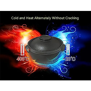 Korean Premium Stoneware Black Casserole Clay Pot with Lid,For Cooking Hot Pot Dolsot Bibimbap and Soup .(1100ml)