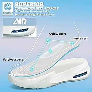 ASHION High Top Mens Basketball Shoes Breathable Non Slip Outdoor Sneakers Cushioning Athletic Gym Running Walking Shoes White