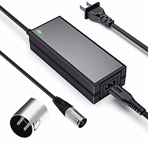 24V 2A Electric Scooter Battery Charger, Suitable for Go Go Elite Traveler, Pride Mobility, Jazzy Electric Chair Battery Charger, and Plus Ezip Mountain Trailz 3-pin XLPscooter Charger