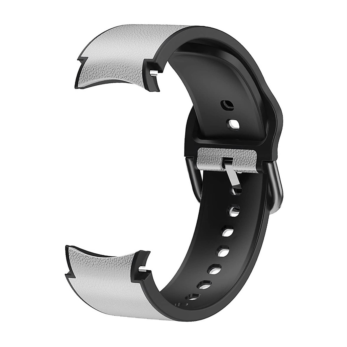 COEPMG 20mm Silicone+Leather Smart Straps for Samsung Galaxy Watch 4 Classic 46 42mm/Watch4 44mm 40mm Band No Gaps Wristbands Bracelet (Color : Dark Brown, Size : Galaxy watch4 40mm)