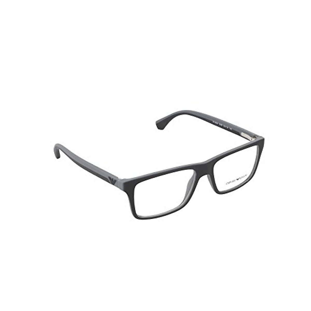 Emporio Armani EA 3034 5229 Rubber Black & Grey Plastic Square Eyeglasses 55mm