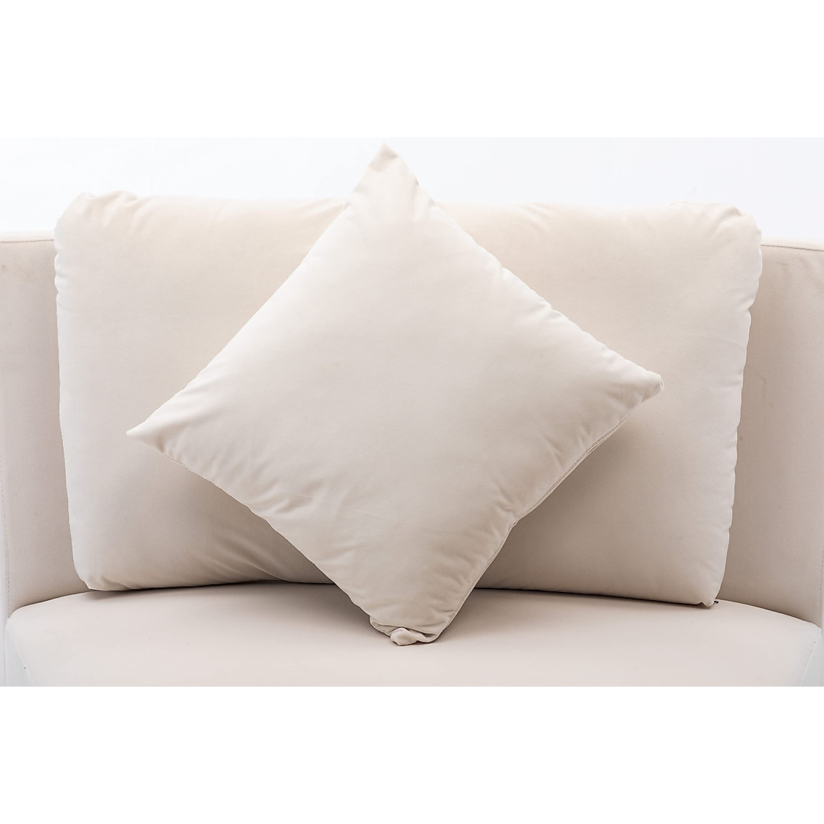 Legend Vansen Velvet Symmetrical Modular U Shaped 4 Seats Sofa Corner Curved couches Sectional, 136" Wide, Beige