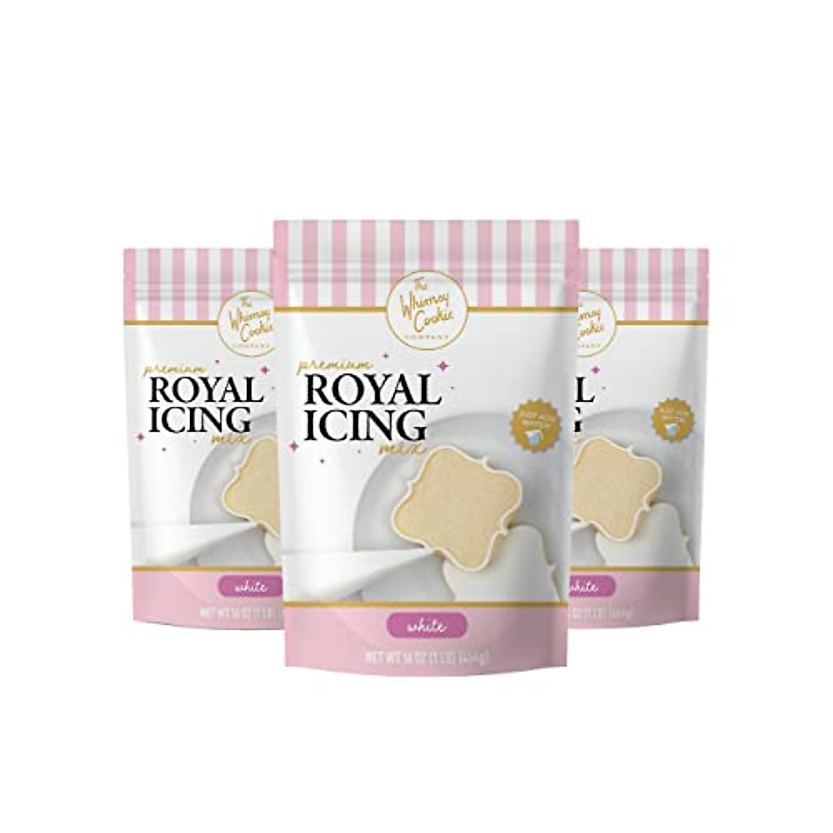Whimsy Cookie Company PREMIUM White Royal Icing Mix, 16 oz, 3 Pack