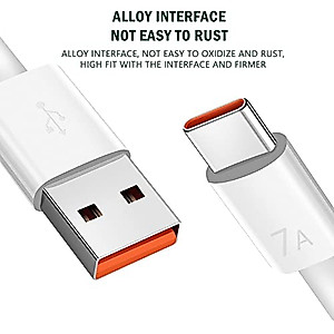 Charging Cable Type C to 7A 100W Type C USB Cable Super Fast Charge Cable Suitable compitable with Huawei Mate compitable with Samsung Fast Charging Type C to C Cable Fast Charging