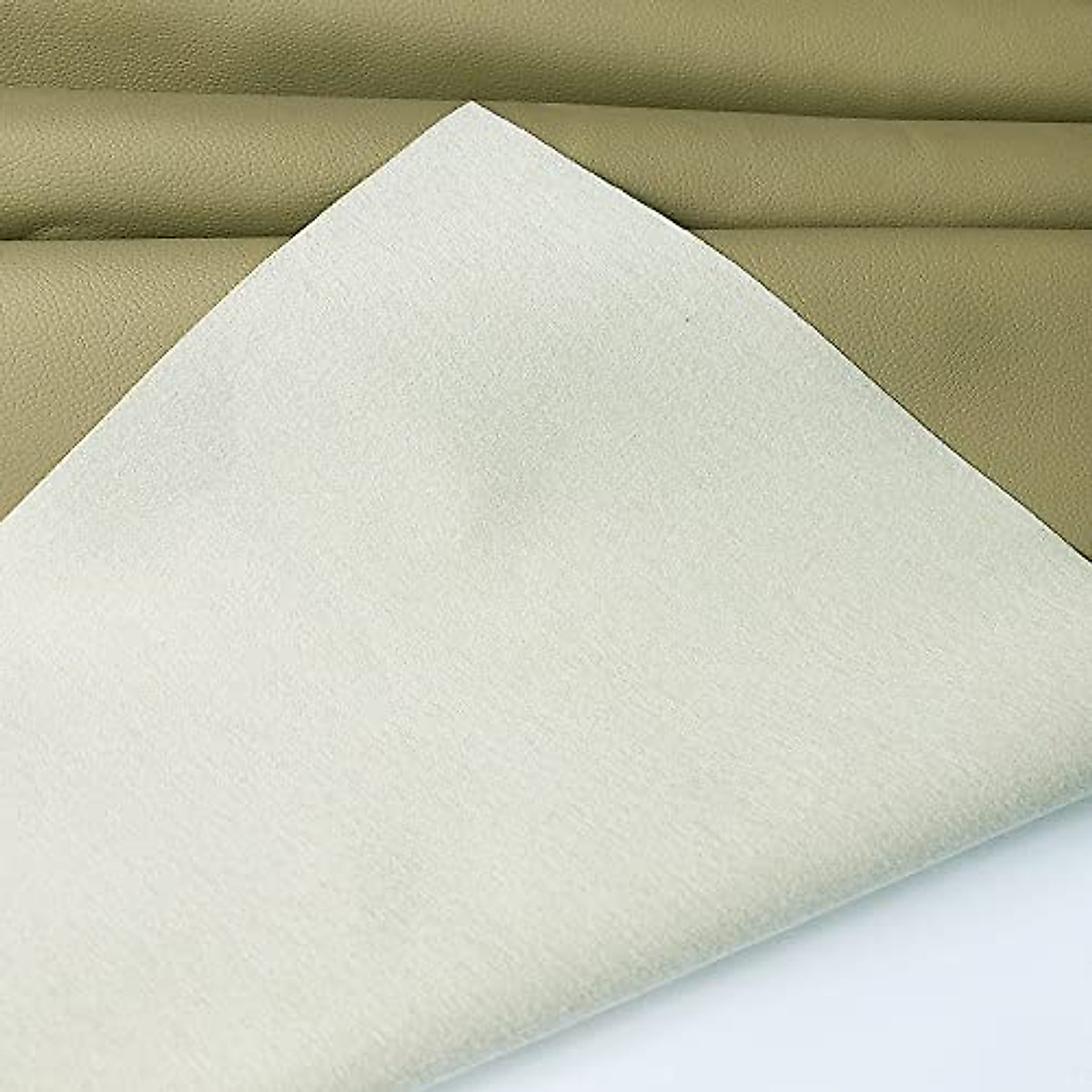 Faux Leather Sheet 1 Yard 56.3x36" Upholstery Vinyl 0.8mm Thick Soft PU Leather KhakiUpholstery Vegan Leather Fabric Synthetic Material for Sofa Bags Chairs Car Seats DIY Craft