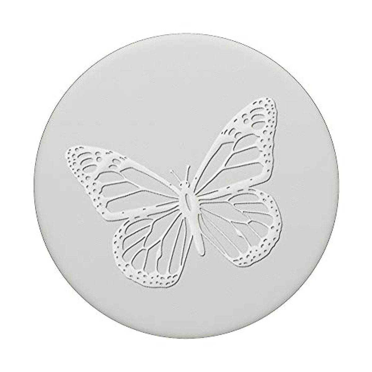 White Butterfly Phone grip on light Silver PopSockets Swappable PopGrip