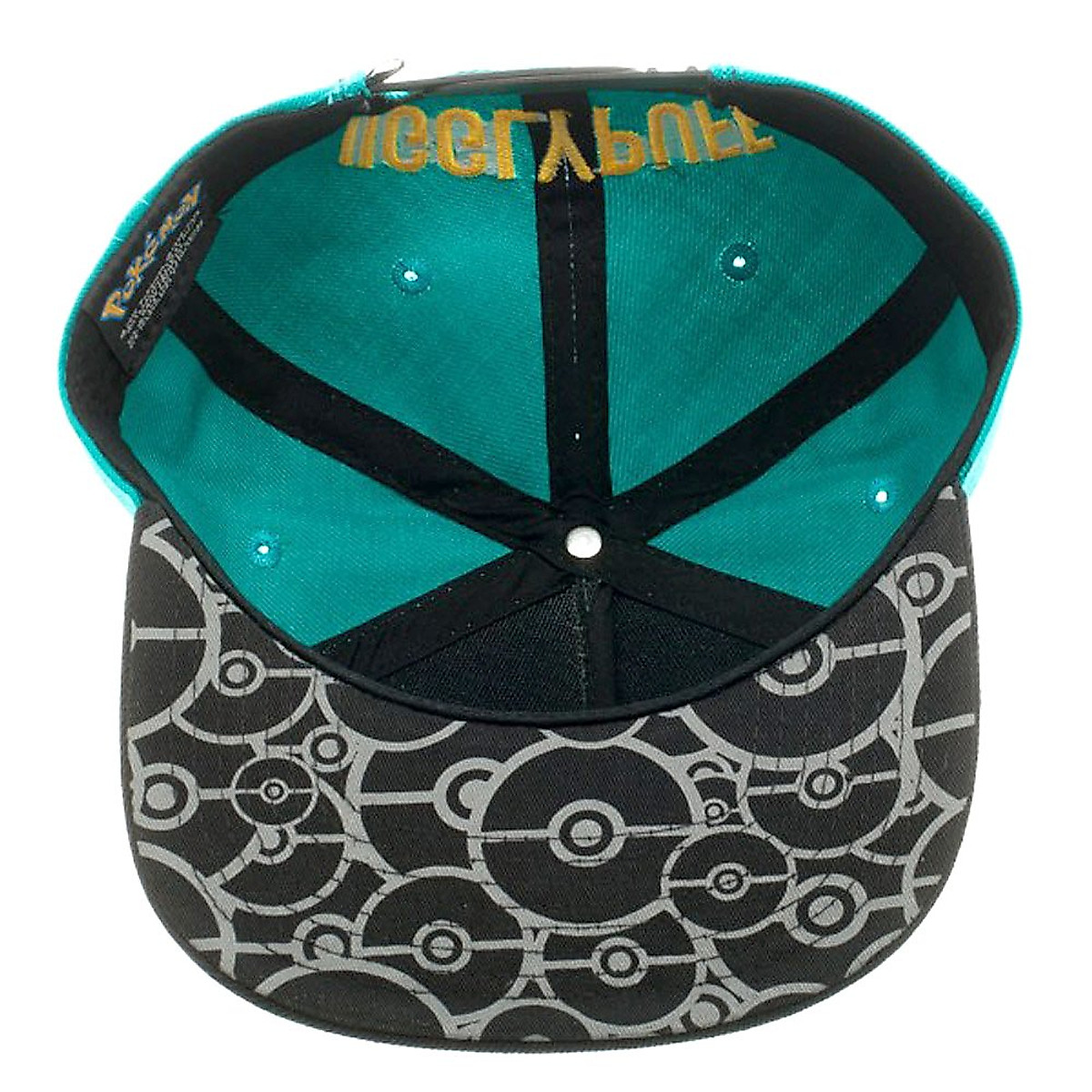 BIOWORLD Pokemon Jigglypuff Embroidered Snapback Cap Hat, Turquoise