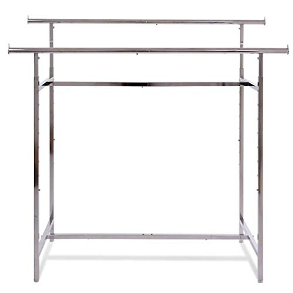NAHANCO K40 Commercial Grade Adjustable Double Bar Garment Clothes Rack, Chrome (1 Ea)