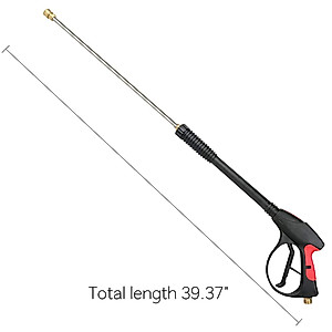 Sooprinse High Pressure Washer Gun Power Spray Gun 4000psi with 19 inch Extension Replacement Wand Lance,5 Quick Connect Nozzles for Honda Excell Troybilt, Generac, Simpson, Briggs Stratton