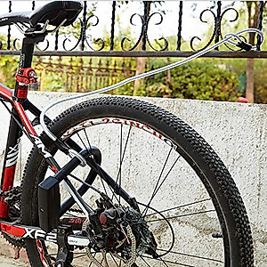 Stainless Steel Safety Cable,Double Loop Braided Steel Cable Flexible Lock Cable Lock 3/8 inch U-Lock,Padlock,Transparent Wire Rope with Ring, Electric Door, Bicycle,Glass Door Lock, Door Handle，