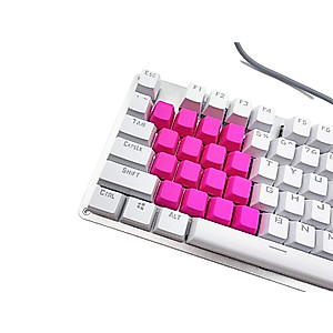 Big Chic Blank TPR Rubber Gaming Keycaps 4 Keys Set 1u for Cherry MX Mechanical Keyboards Compatible OEM (R4, Neon Pink)