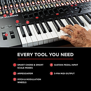 M-Audio Oxygen Pro 61 – 61 Key USB MIDI Keyboard Controller With Beat Pads, MIDI Assignable Knobs, Buttons & Faders and Software Suite Included