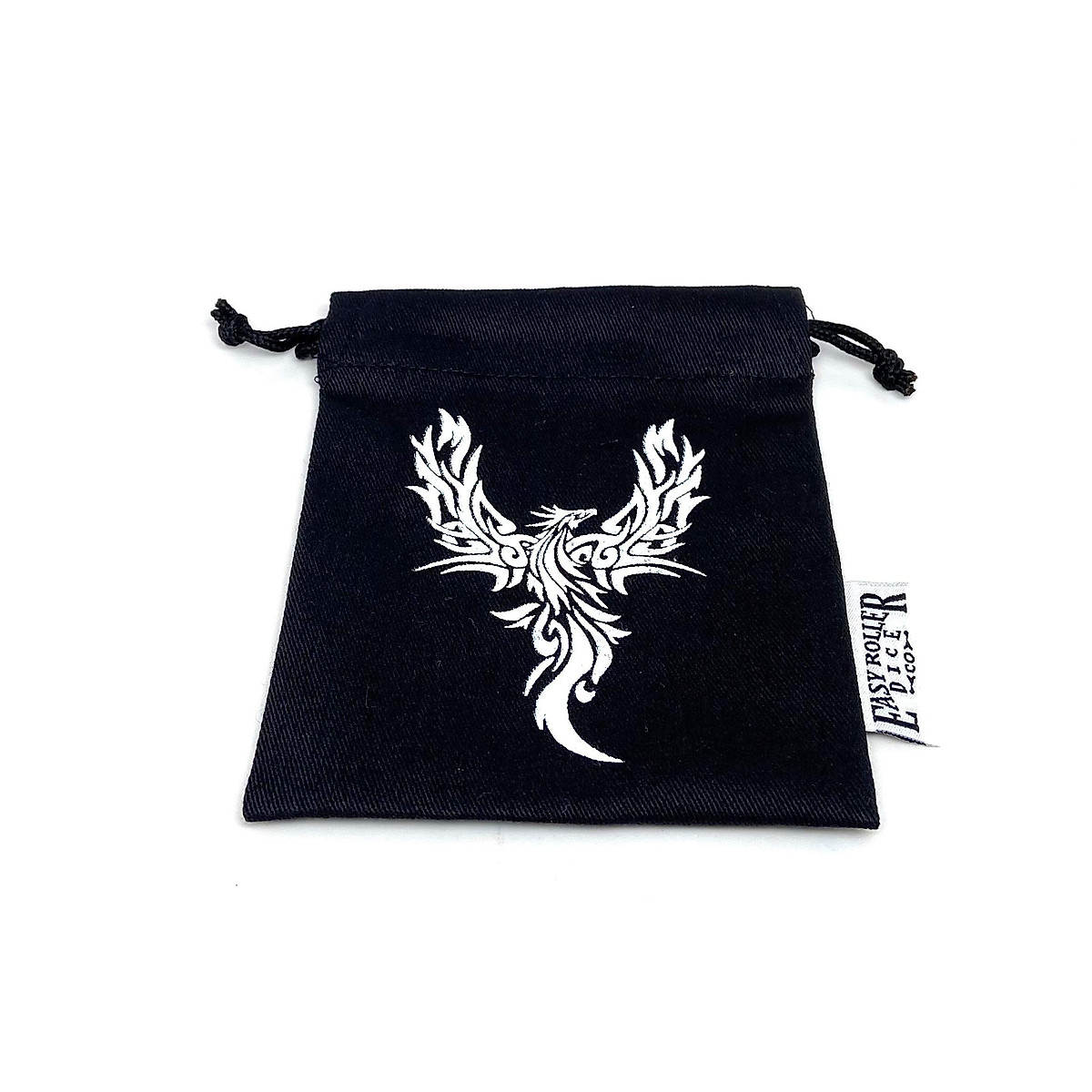 Small Twill Dice Bag - Holds Up To 40 Polyhedral Dice and Closes Tightly with Drawstring (Phoenix)