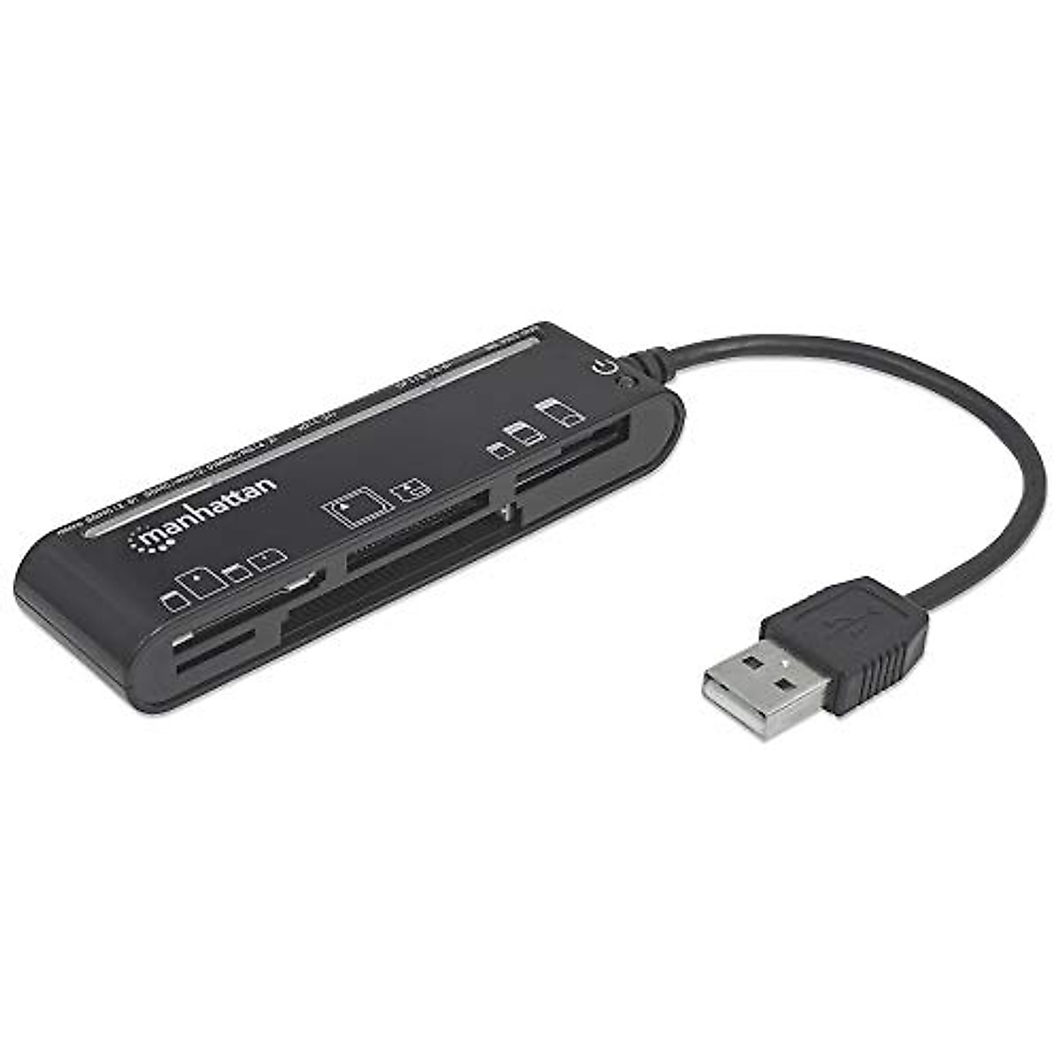 Manhattan USB 2.0 Card Reader / Writer – with 5 Flash Memory Card Slots, Supports 79 Memory Card Formats, 480 Mbps Data Transfer Speed – Compatible with Windows & Mac – 3 Yr Mfg Warranty - 101998