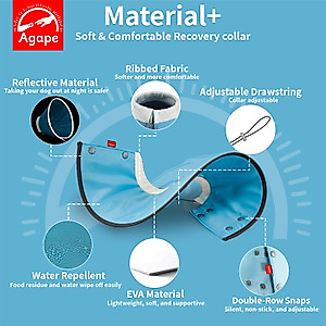 Agape Soft Dog Cone for Small Dogs & Cats, Comfy Dog Recovery Collar After Surgery, Adjustable E Collar Alternative to Stop Licking, Protective Elizabethan Collar for Pup&Kitty, Comfortable Dog Cones