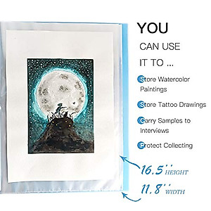 Art Portfolio Case Presentation Folder - Decent 11.8'' X 16.5'' Portfolio Folder for Artwork - Great Art Organizer for Storing Artwork and Other Important Documents - Durable and Easy to View