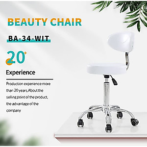 TATARTIST Tattoo Stool Massage Saddle Chair Adjustable Hydraulic 360° Rotating Medical Spa Beauty Salon Stools Bar Boss Office Artist Workbench Chairs with Rolling Wheels Backrest (Black)