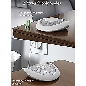 Sound Machine, White Noise Machine for Sleeping Adults Baby Kids, Portable Sound Therapy with 24 Soothing Sounds, Timer&Memory Function, Plug in or Battery Operated, 5 Volume Levels, USB Charge Port