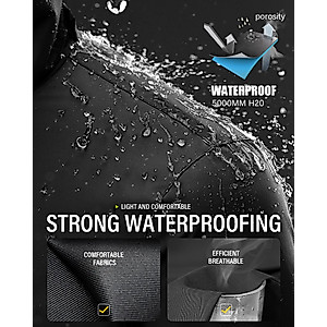 iCreek Rain Suit Waterproof Jacket and Trouser Suit Raincoat for Men and Women Outdoor All-Sport Breathable Anti-storm (XL-USA, Black)