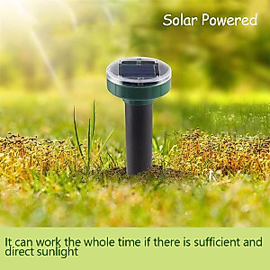 Mole Repellent Solar Powered 10 Pack Snake Repellent Ultrasonic, Groundhog Repeller,Gopher Repeller Sonic Mole Deterrent Spikes, Snake Gopher Mole Vole Repellent Outdoor for Lawn Garden & Yard