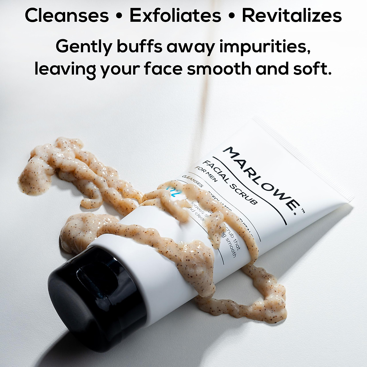 MARLOWE. No. 122 Men's Facial Scrub 6 oz, Light Daily Exfoliating Face Cleanser with Fresh Pine & Agarwood Scent