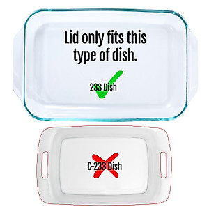 Replacement Lids for Pyrex 9 x 13 Casserole Glass Baking Dish Container Cover 3 QT 233-PC (Turquoise), 2-Pack
