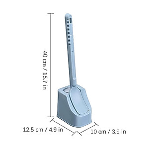 SAAKO Plastic Toilet Brush Wall Mounted Floor Toilet Bowl Brush Toilet Cleaner Brush and Holder Set Bathroom Cleaning Scrubber