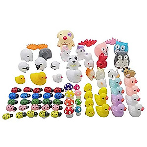 EMiEN 74 Pieces Mini Animals Miniature Ornament Kits, Tiny Animals Figurines, Fairy Garden Accessories,Fairy Garden Supplies,Fairy Garden Animals,Dollhouse,Plant Pots,Bonsai Craft Decor