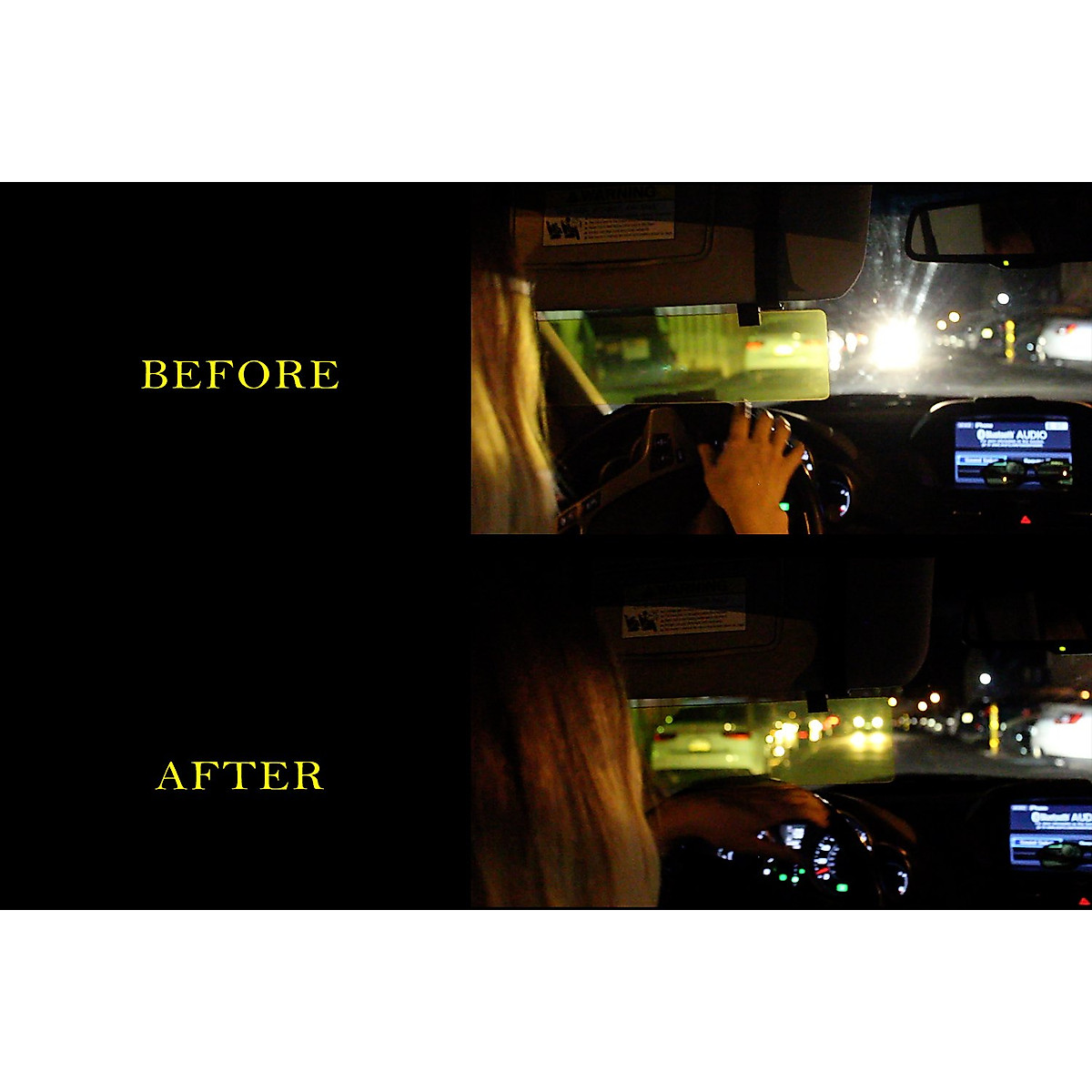 Night Driving Visor by Glare Guard, Replace Night Driving Glasses with Anti-Glare Polarized HD Driving Visor for Headlight Glare Universal 14" x 3.25" fits Cars, Truck's SUV's & RV's, Made in USA