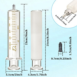 Gufastoe 1 Pack Glass Laboratory Syringes with Caps 100cc/ml for Industry