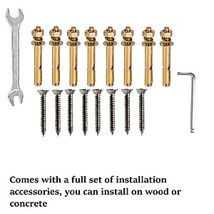 Metty Metal Outdoor Stair Railing, Black Handrails for Outdoor Steps 4 Step Handrail Fits