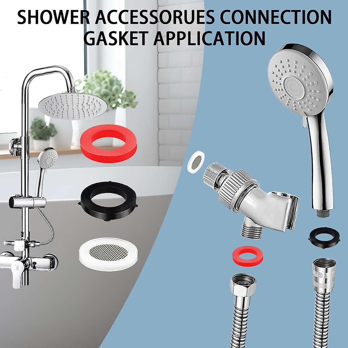 ZDBB 58 PCS Shower Head Garden Hose Screen Filter Gasket.Stainless Steel Water Filter Hose Washer Kit for 1/2,3/4 Inch Plumbing Faucet Screen Fittings and 5/8" Washing Machine Inlet Line Connection