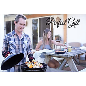 BBQ Gloves, Digital Meat Thermometer and BBQ Claws for Shredding Meat - Great Smoker Tools Accessory Set for Men, Fathers Day and Birthday