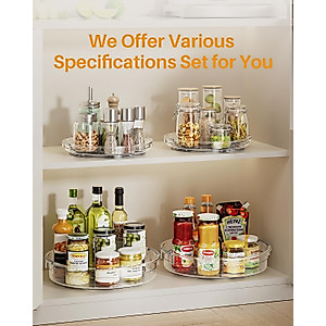 LAMU 2 Pack Lazy Susan Organizer 9.25 inch Turntable for Cabinet, Small Spice Organization for Cabinet, Kitchen, Pantry, Table Top, Fridge, Countertop, Medicine Cabinet Organizer, Clear