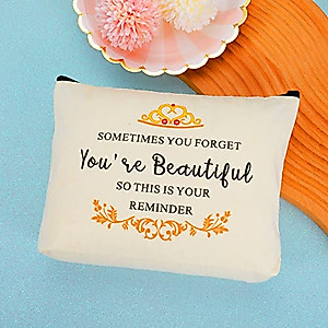 Inspirational Gifts for Women Christmas Gifts for Friends Mom Stocking Stuffers for Girlfriend Daughter Cute Birthday Anniversary Valentine Gifts for Wife Female You are Beautiful Makeup Cosmetic Bags