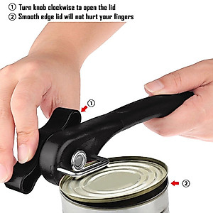 YJYdada New Multifunction Stainless Steel Safety Side Cut Manual Can Tin Opener (Black)