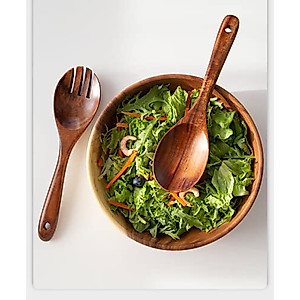 Hand-Crafted From Solid Acacia Wood Salad Bowls 7.1 or 7.9 Inches Set of 2 Individual Large Wood Bowl for Fruits Salads and Decoration Fruit Bowl for Snacks